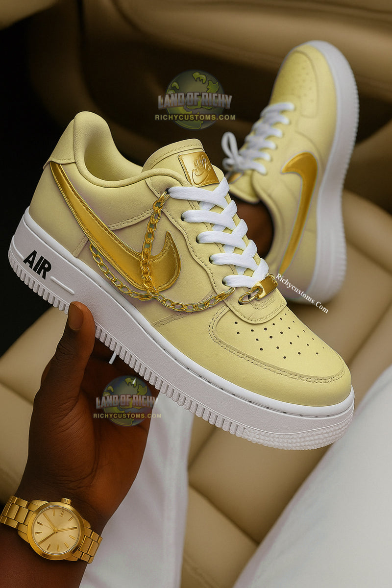 Yellow Pastel Chained Up AF1🥇 – RichyCustoms