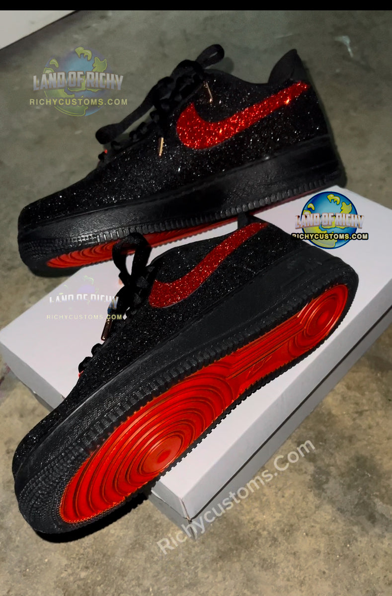 Red Glitter Check BLK AF1 W/ Red Bottom🖤 ️ – RichyCustoms