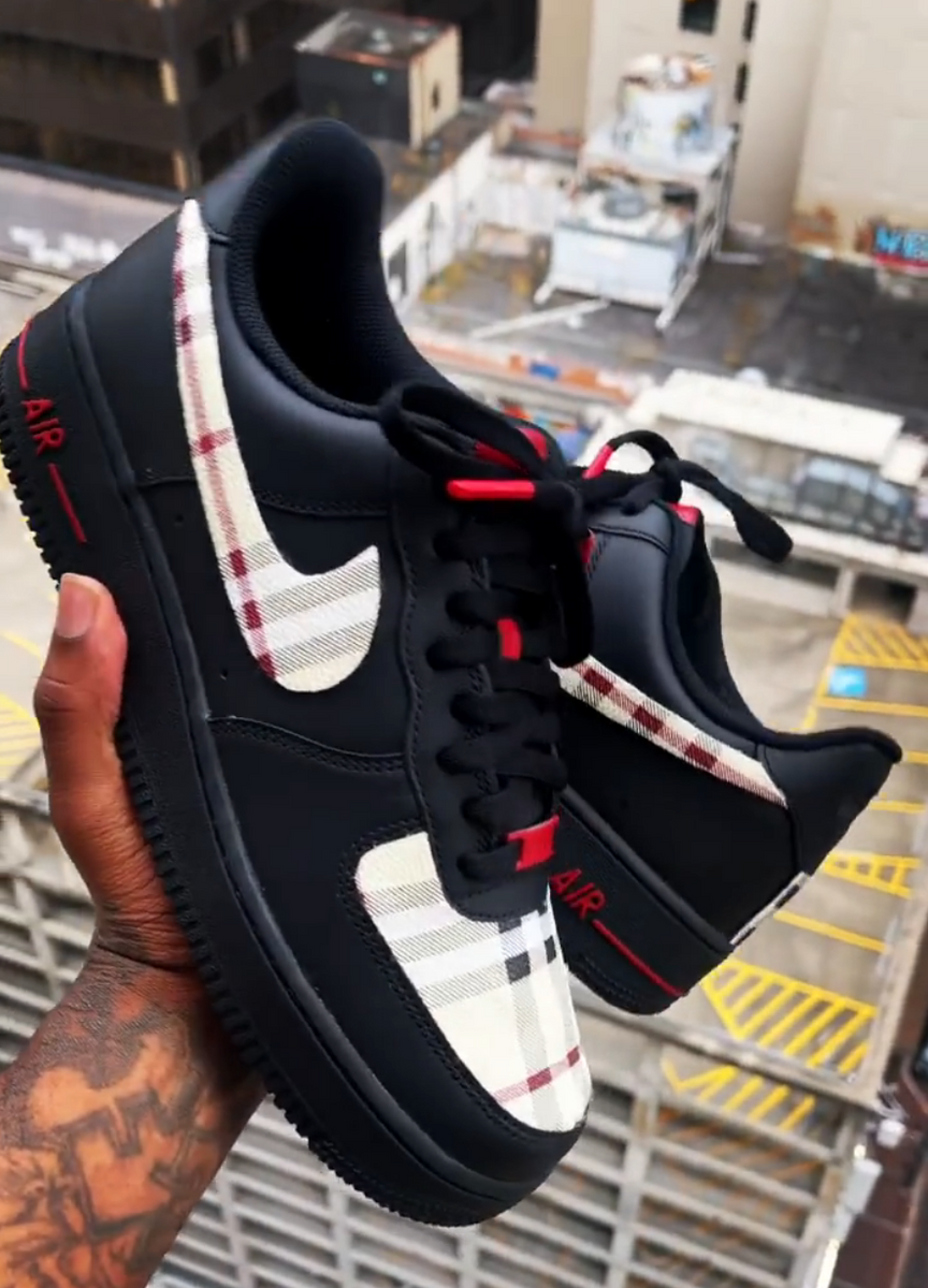 BB BLK Plaid AF1s V2🖤 ️💚 – RichyCustoms