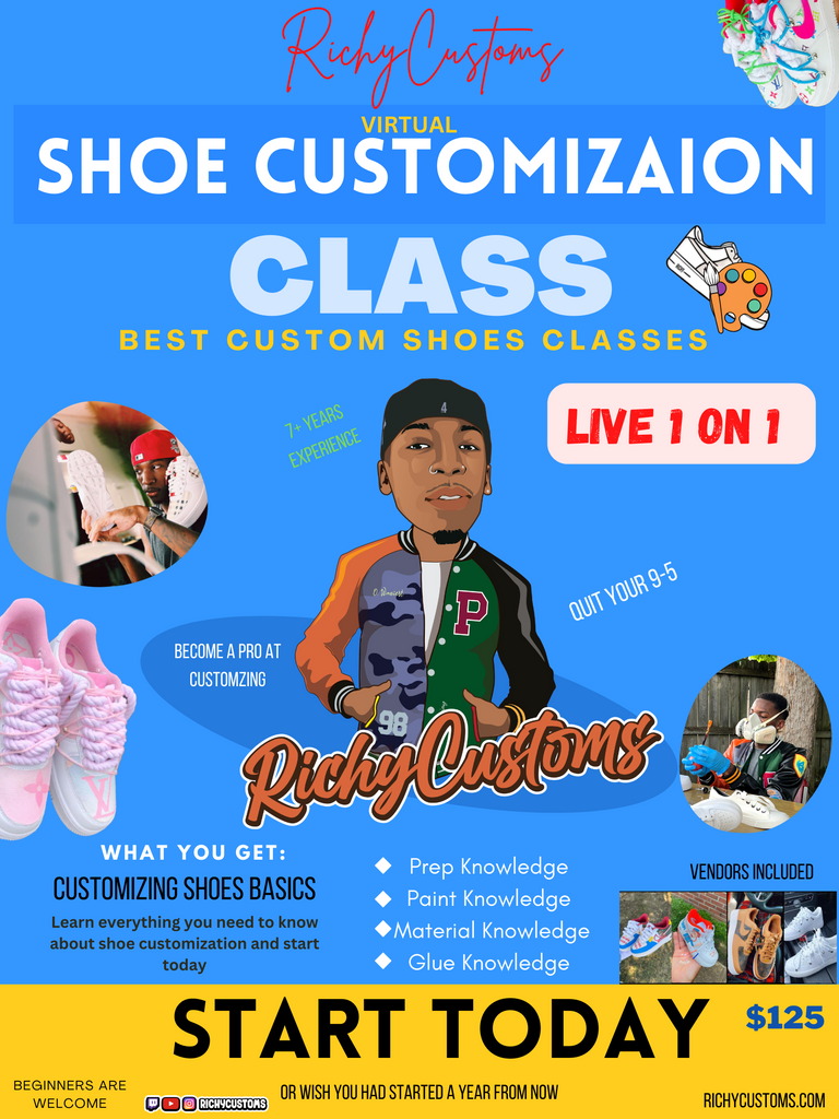 Virtual 1 ON 1 Shoe Customization Class – RichyCustoms