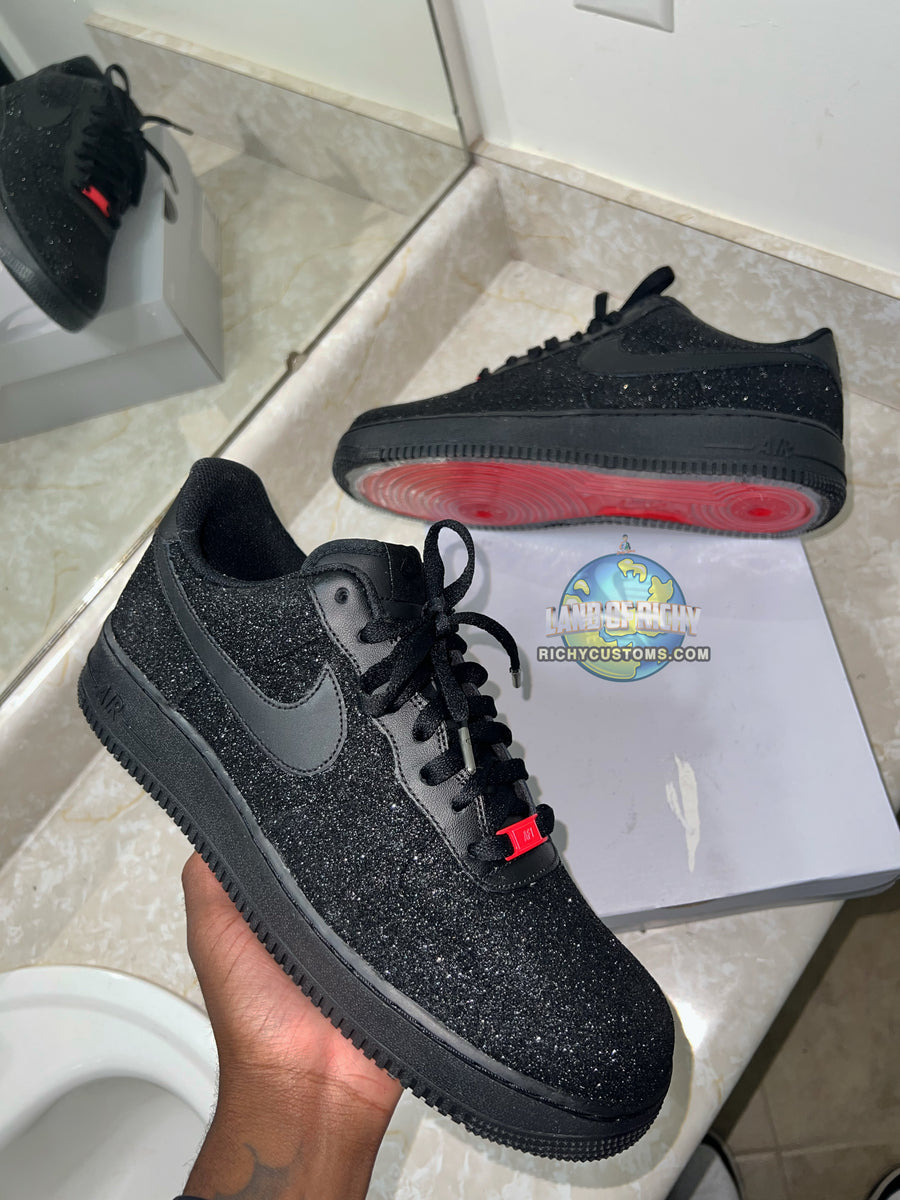 Sparkz BLK Glitter AF1 W/ Red Bottom🖤 ️ – RichyCustoms